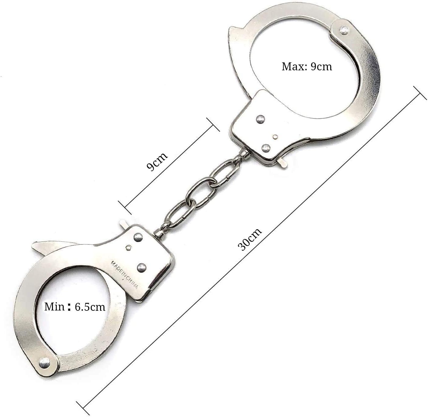 Bdwing Metal Handcuffs with 2 Keys, Kids Play Toy Metal Handcuffs Party ...
