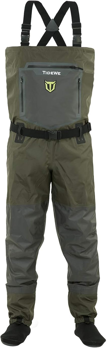 TideWe Breathable Waders, Waterproof Stockingfoot Chest Waders with ...