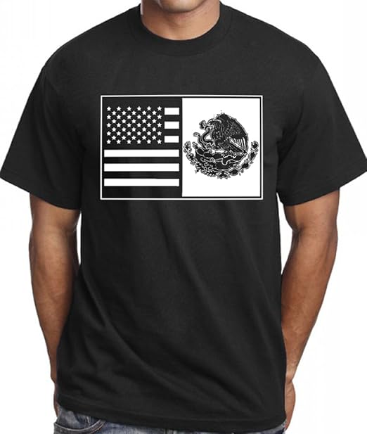 Amazon.com: CaliDesign Men's Mexican American T Shirt USA Mexico Flag Roots Heritage, 7X - 7XL ...