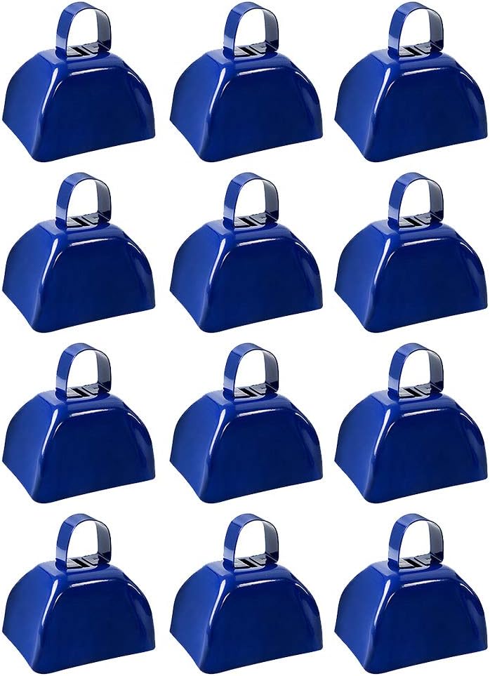 Amazon.com: 12 PCS Metal Cowbell with Handle, Blue Cowbell Bulk 3 Inch ...