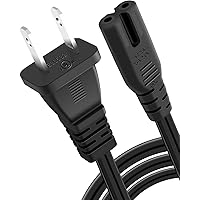 Amazon.com: [UL Listed] 6ft 18AWG 7A 125V AC Power Cord 2 Prong Cable ...
