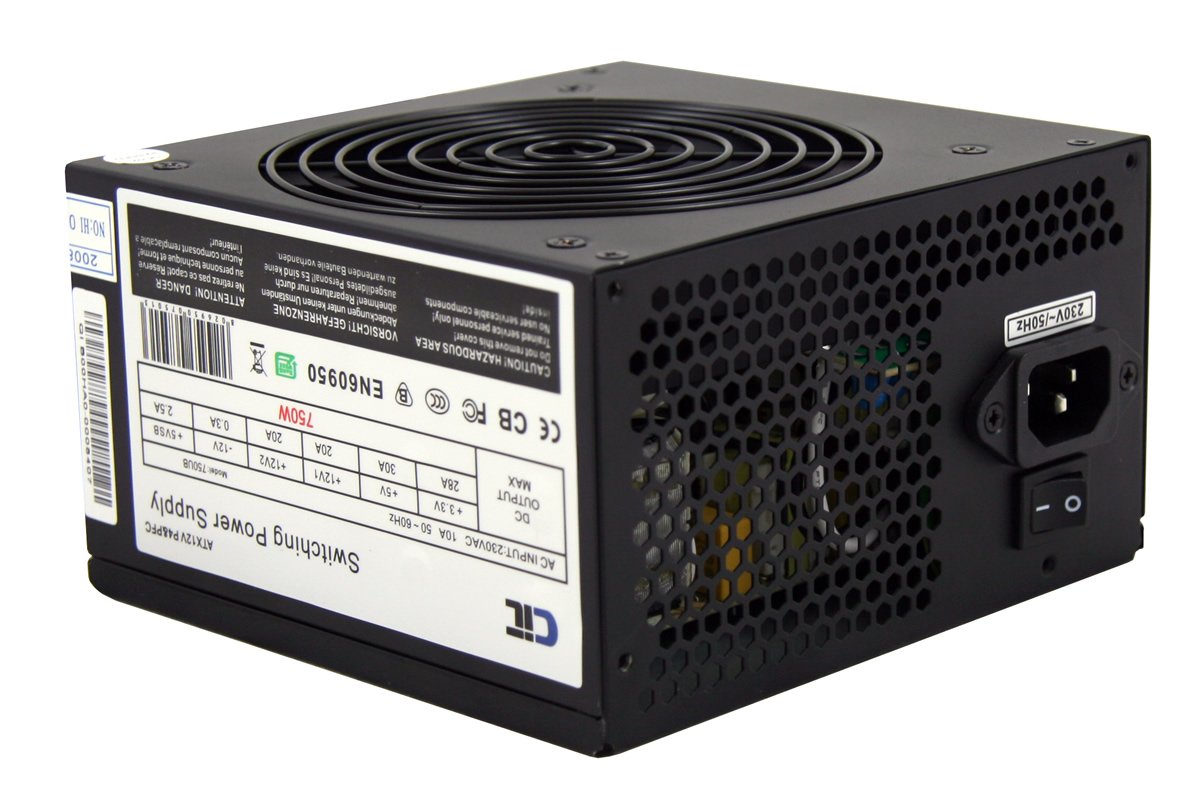 CiT 750W Power Supply Unit with PSU and Dual 12V Rails - Black Edition ...