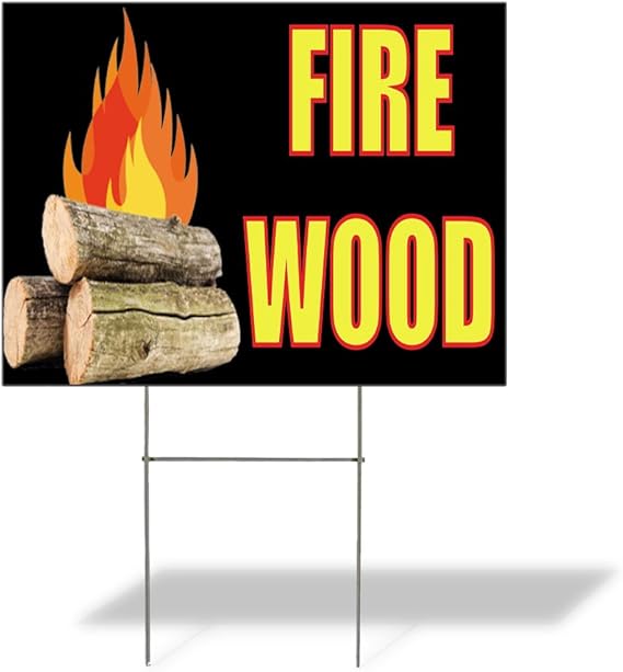 Amazon.com : Plastic Weatherproof Yard Sign Woods On Fire Fire Wood #2 ...