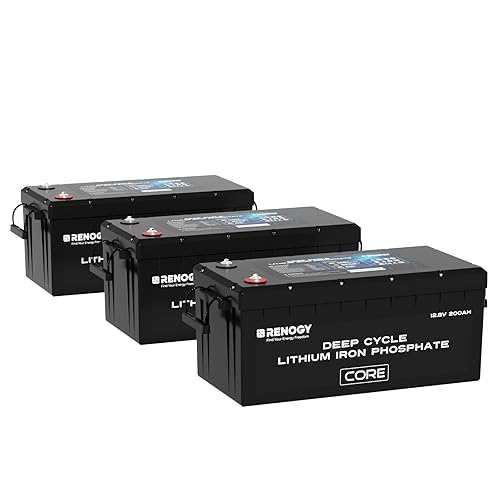 Renogy 12V 200Ah Lithium LiFePO4 Deep Cycle Battery, 5000+Deep Cycles ...