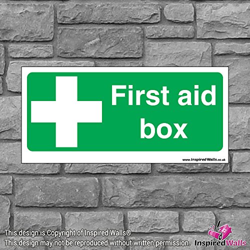 Buy 1x First Aid Box - & Safety Warning Prohibition Sign Sticker ...