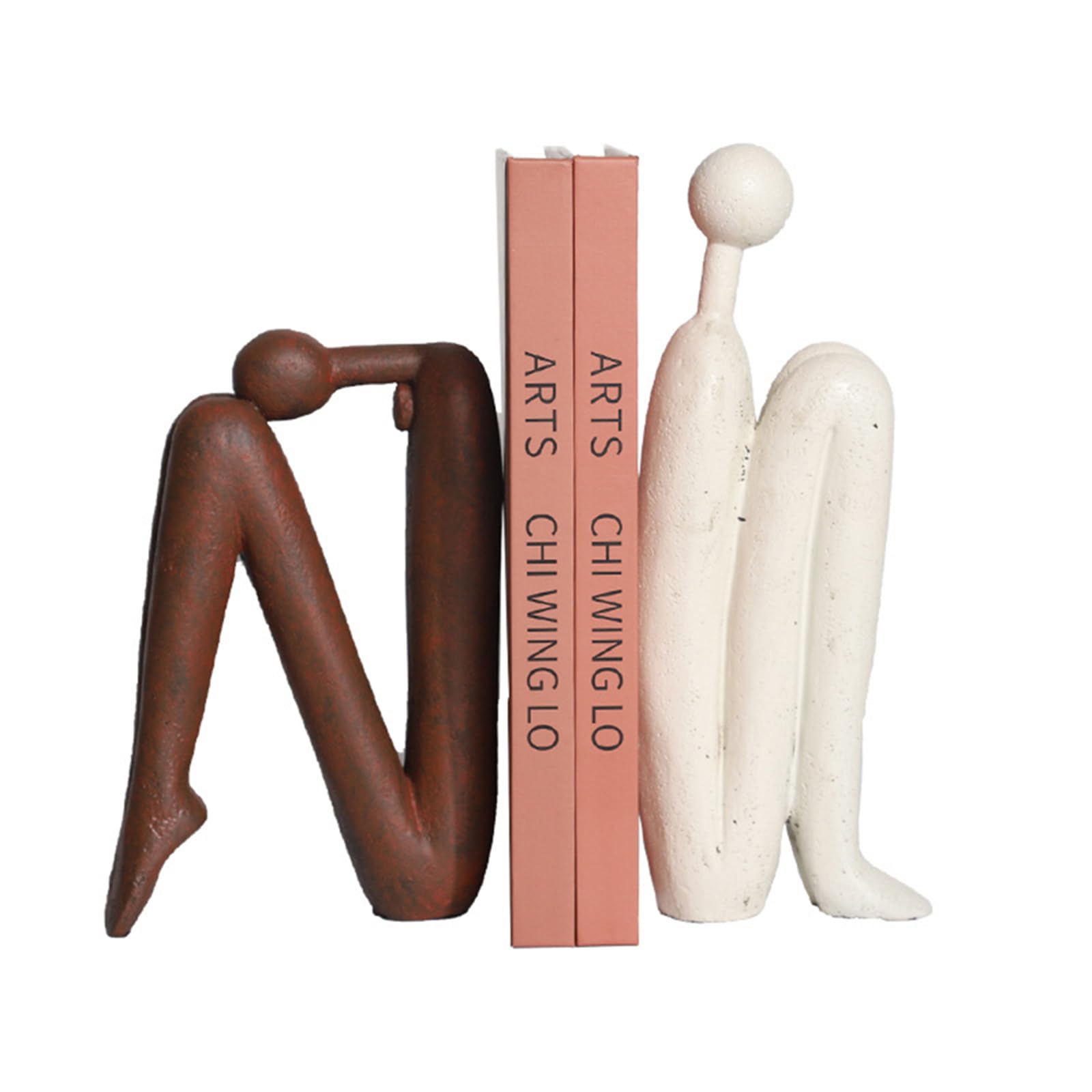 Bookends Modern Thinker Bookends Pair - Heavy Cast Iron Book Stoppers ...