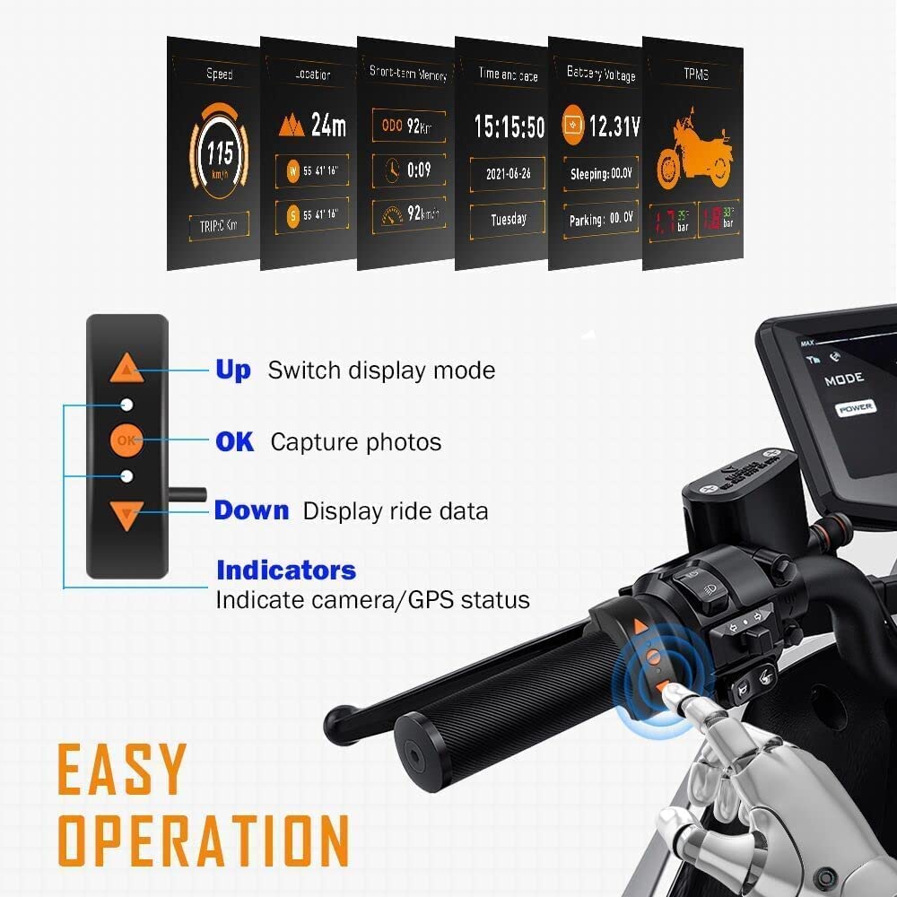 Mua VSYSTO F9T 2 Channel 4.0'' Motorcycle Dashboard Camera 1080P Front ...
