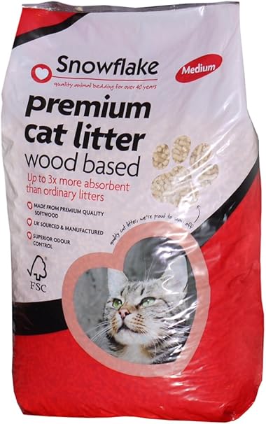 Snowflake Premium Woodbased Cat Litter, 30 Litre: Amazon.co.uk: Pet ...