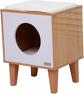 Amazon.com : PawHut 20" Mid Century Dual Multi Level Elevated Cat Bed ...