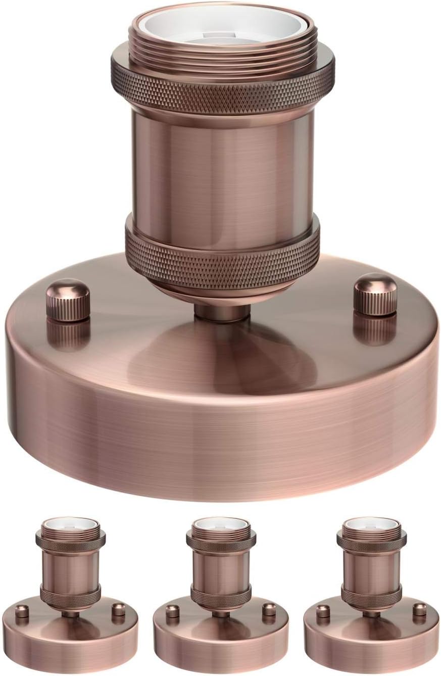 ledscom Vintage E27 Socket RETRA, Bronze, Round, 100mm, 4 Pcs – BigaMart