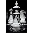 Amazon.com: Black and White Wooden Chess Canvas Wall Art, International ...