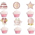 Amazon.com: WINPOGEE 36Pcs Rose Gold Retirement & Birthday Cake Toppers ...
