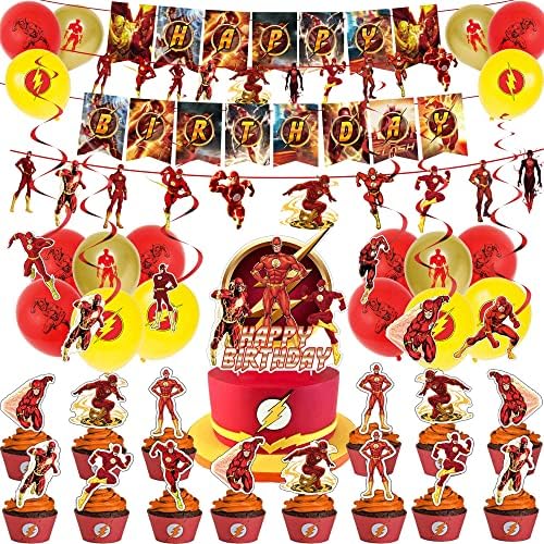 70 Pcs Flash Birthday Party Supplies Include Happy Birthday Banner ...