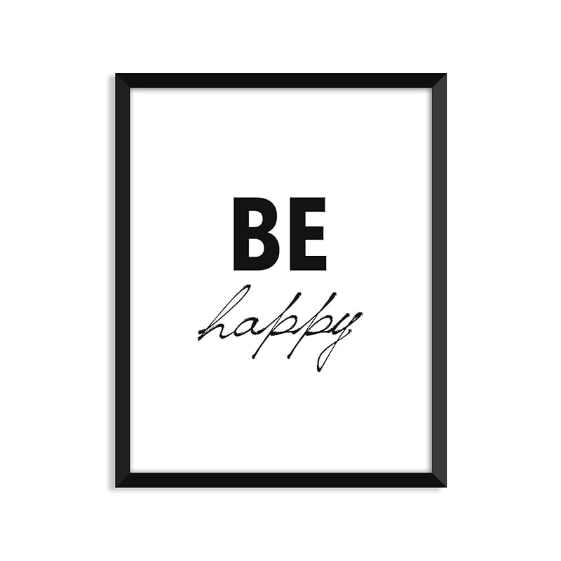 Amazon.com: Be Happy, Bold-Cursive - Unframed art print poster or ...