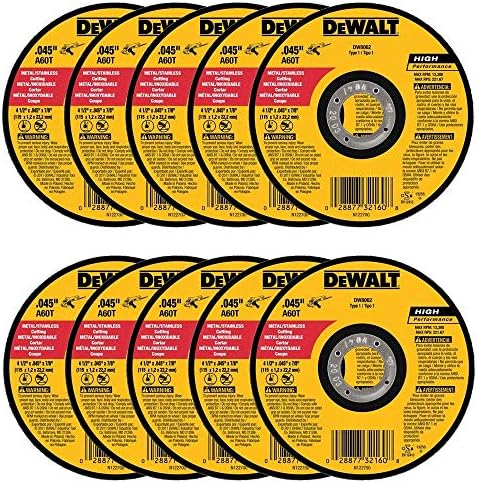 DeWalt DW8062 4-1/2x.045"x7/8" Metal Angle Grinder Thin Cutoff Wheel ...