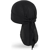 Amazon.com: QAIKYUNE Do Rag Skull Caps for Men Sweat Wicking Doo Rags ...