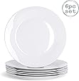 Argon Tableware White Wide Rimmed Dessert/Small Dinner Plate 19cm - Set ...