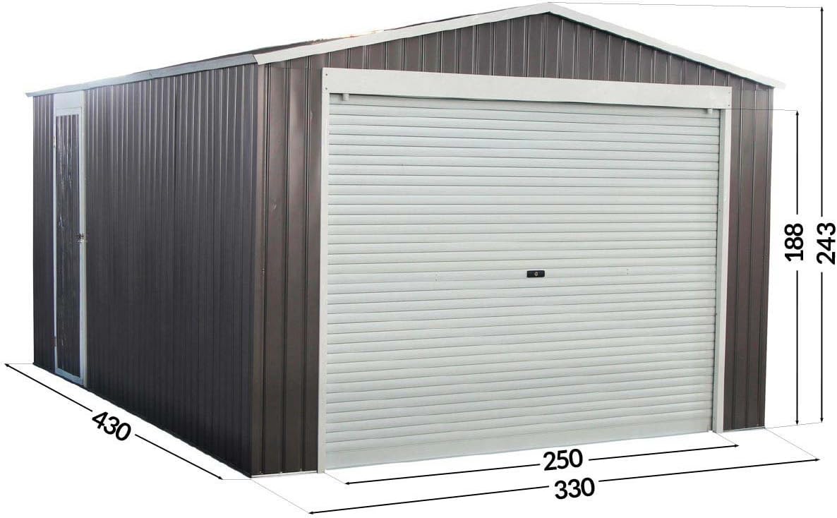 Habitat et Jardin - Garage métal Nevada avec Porte roulante - 15,61m² ...