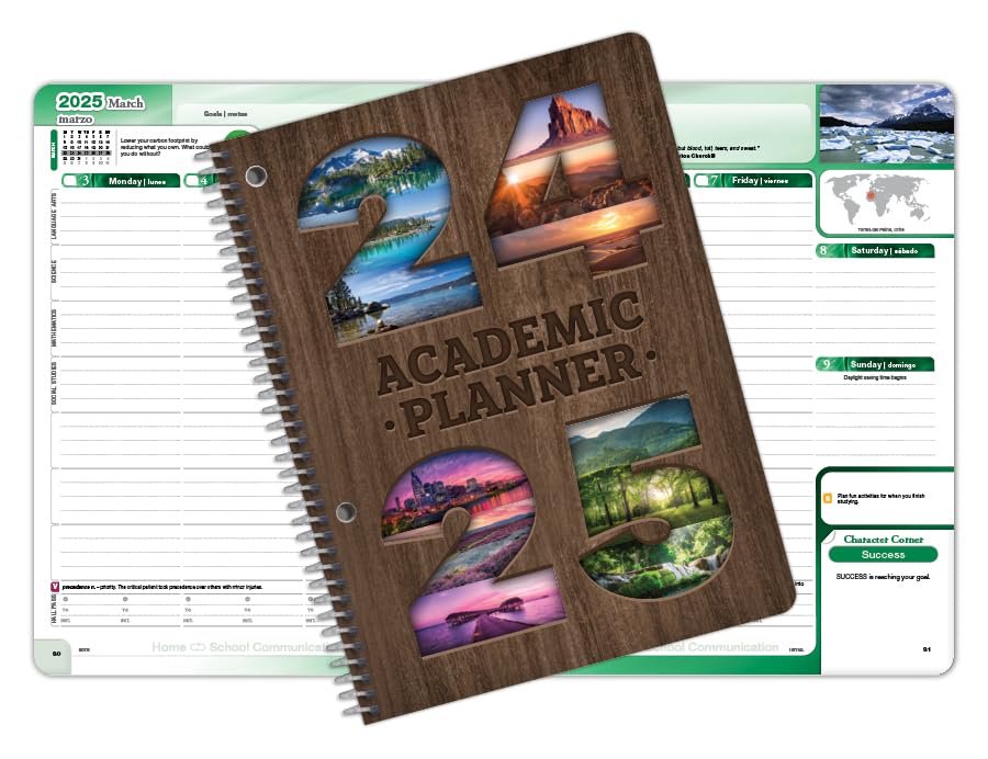 Dated Middle High School Student Planner 2024-2025 Academic School Year ...