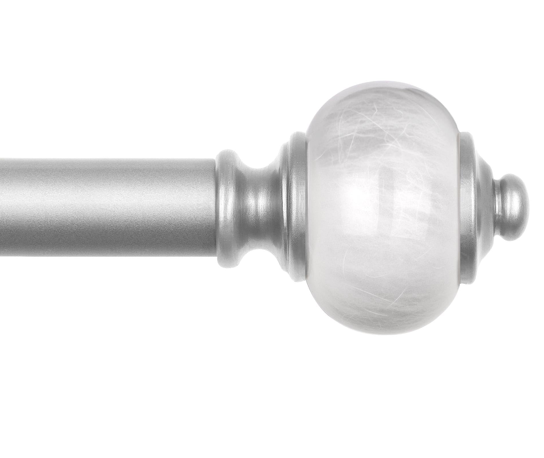 KAMANINA Silver Curtain Rods for Windows 66 to 120 Inch, 1 Inch Heavy ...