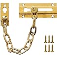 Security Door Chain Guard Solid Brass, Heavy-Duty Home Security, Sturdy ...