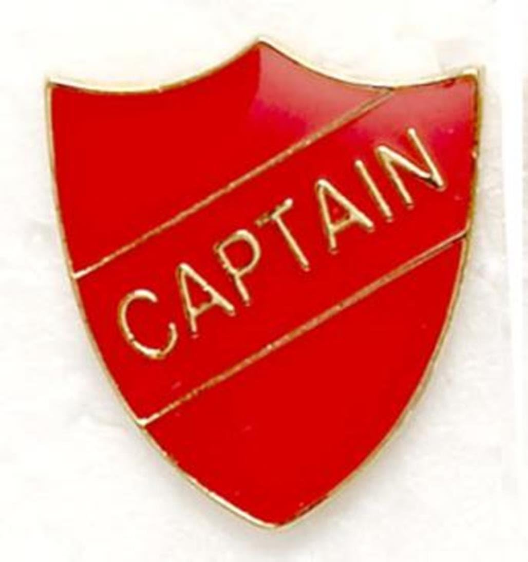 CAPTAIN METAL SHIELD PIN BADGE RED SB019R: Amazon.co.uk: Kitchen & Home