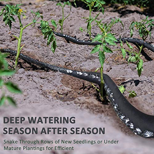 H2O WORKS Flat Weeper Soaker Hose, 50 Feet Dripping Water Hose Heavy ...