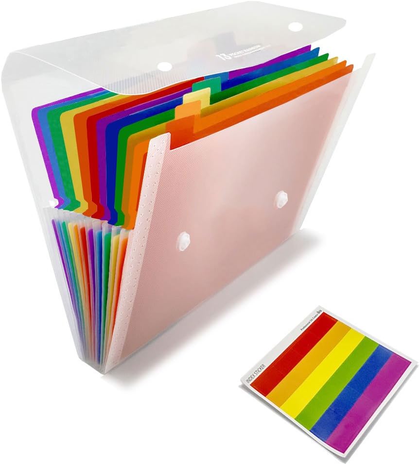 Amazon 13 Pockets Portable File Folders A4 Expanding Document