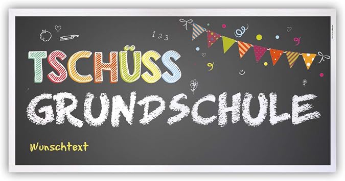 Herz & Heim® Abschied Grundschule Banner - Tschüss Grundschule - mit ...