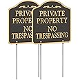 Amazon.com : YHAIATTA Large (2 Pack) No Trespassing Signs Private ...