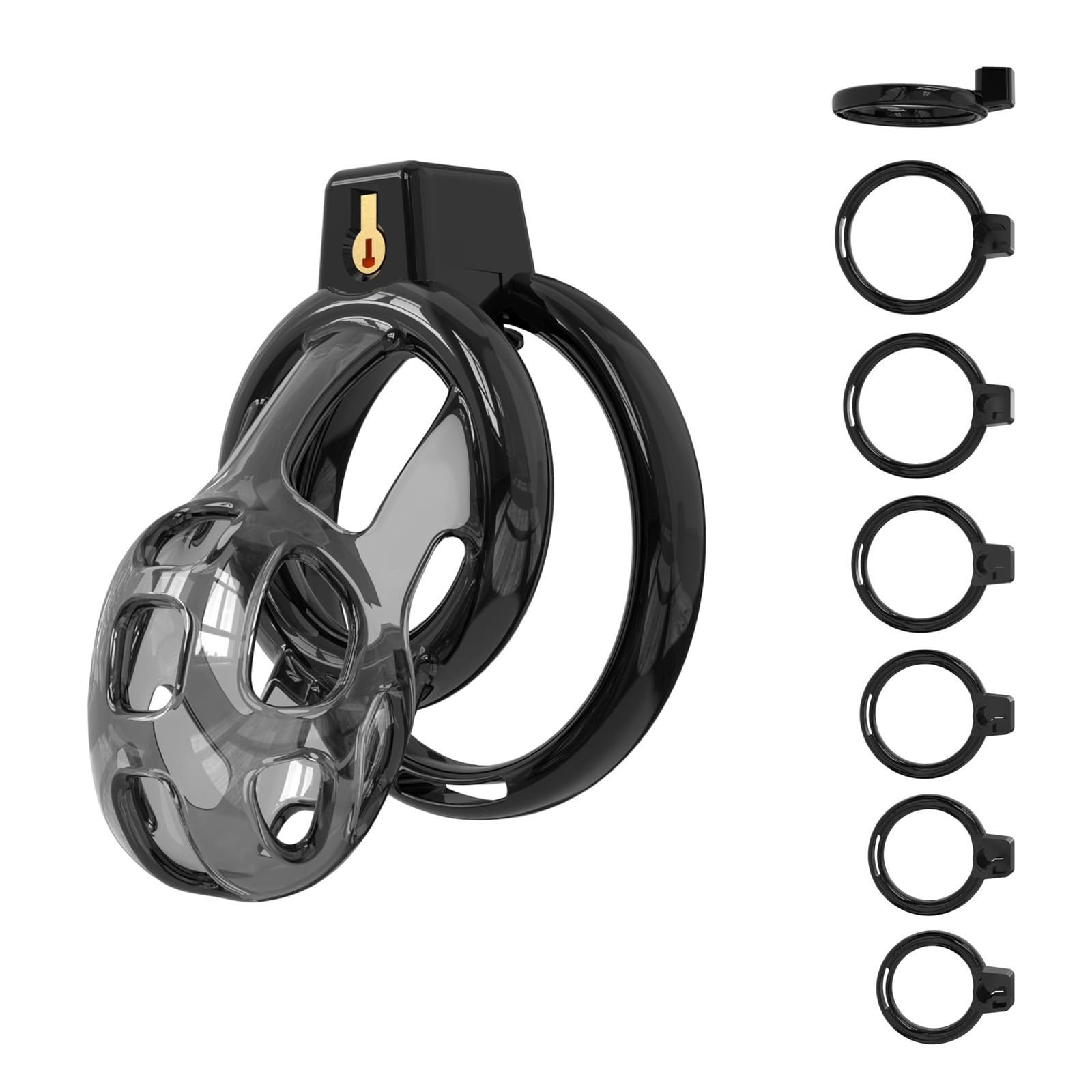 RUPIPI Male Chastity Cage Soft Chastity Cock Cage with 6 Rings One ...