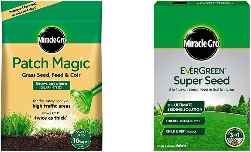 Miracle-Gro Patch Magic Grass Seed, Feed and Coir 3.6kg – 48 Patches ...