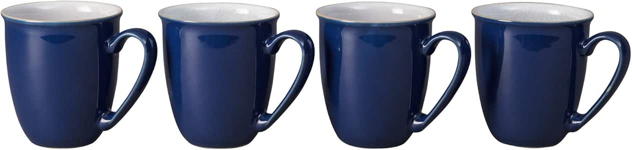 Amazon.com: Denby Elements Dark Blue 4 Piece Coffee Beaker/Mug Set ...