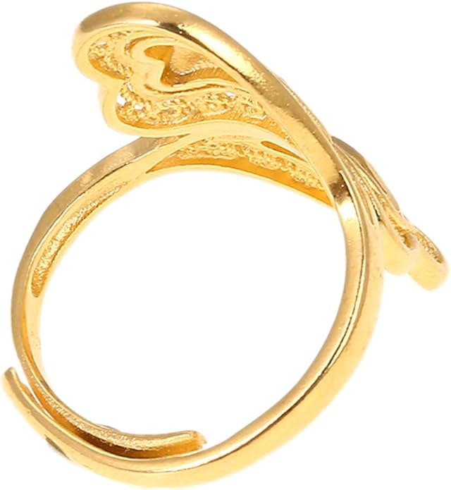 Amazon.com: Adjustable Size Wedding Gold Color Ring for Women Ethiopian ...