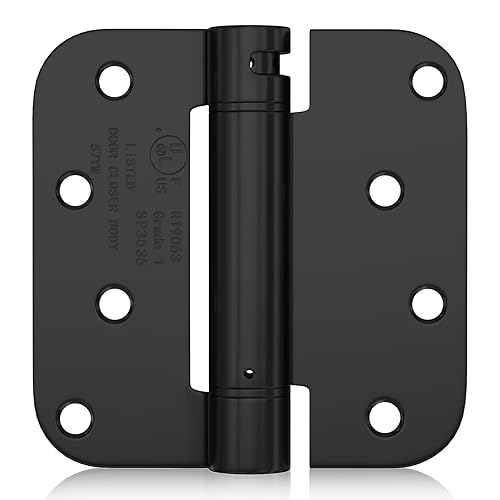 Haidms 3 Pack Self Closing Door Hinges 4 Inch Black Spring Hinge with 5 ...