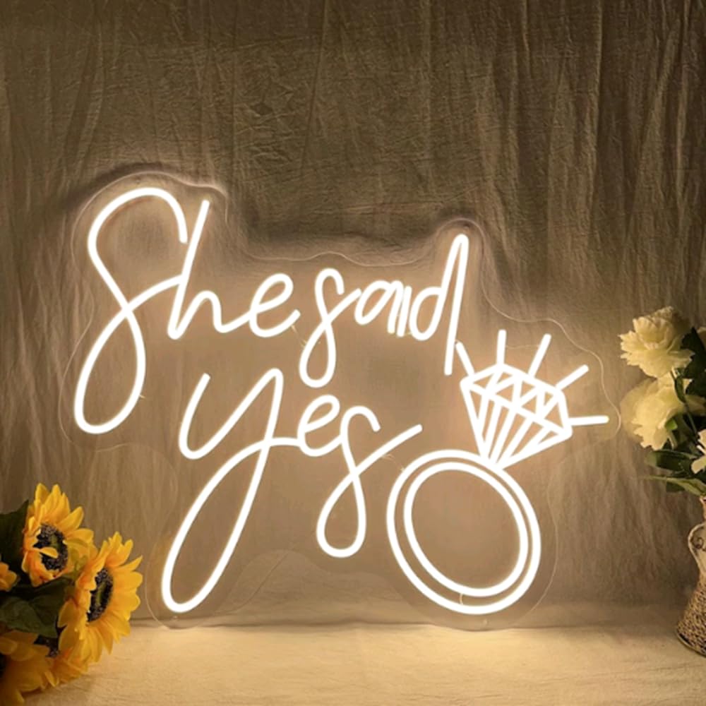 She Said Yes Neon Sign, Custom Neon Signs For Wedding, Wedding Party ...