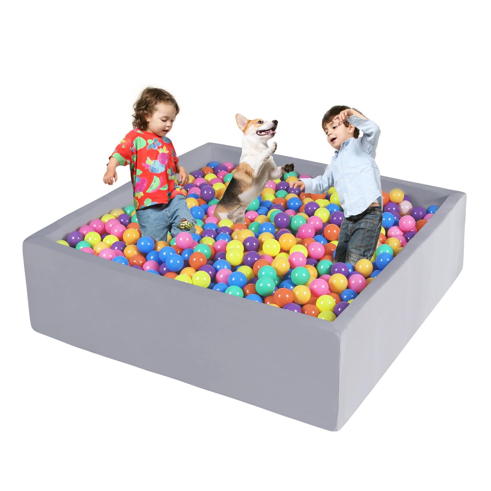 Foam Ball Pit for Toddlers - CALEPTONG 47.2" x 47.2" x 13.8" Large ...