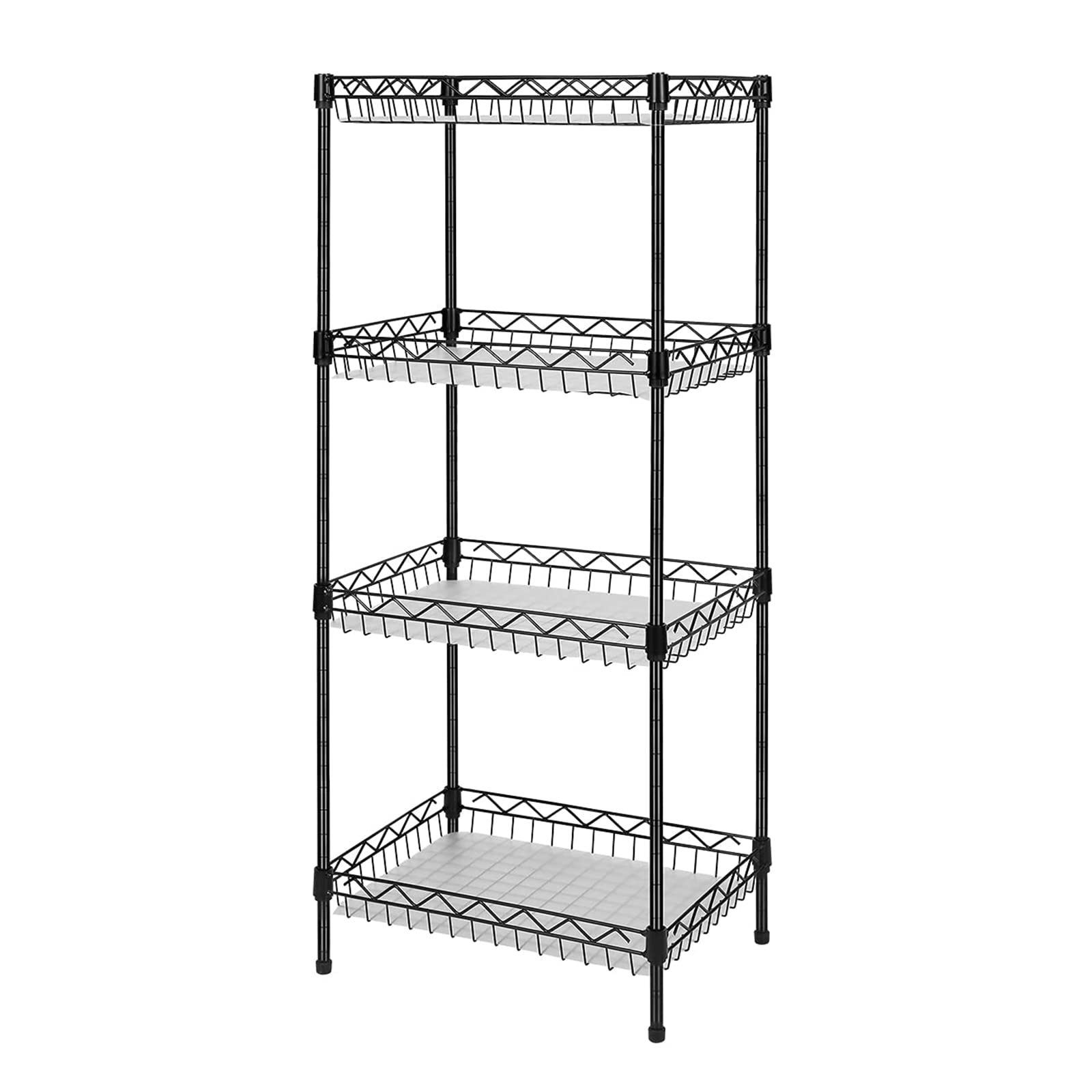 Guangfoshun Storage Shelves, 4-Tier Wire Shelving Unit with Baskets ...