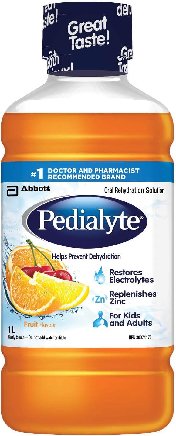 Pedialyte Electrolyte Drink Oral Rehydration Solution Fruit 1 L Pedialyte Electrolyte Drink Oral Rehydration Solution Fruit 1 L