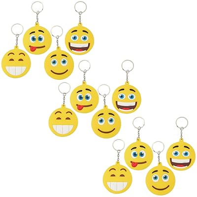 Buy Emoji Keychains – 12-Pack Emoji Keychain Favors, Cute Keychains for ...