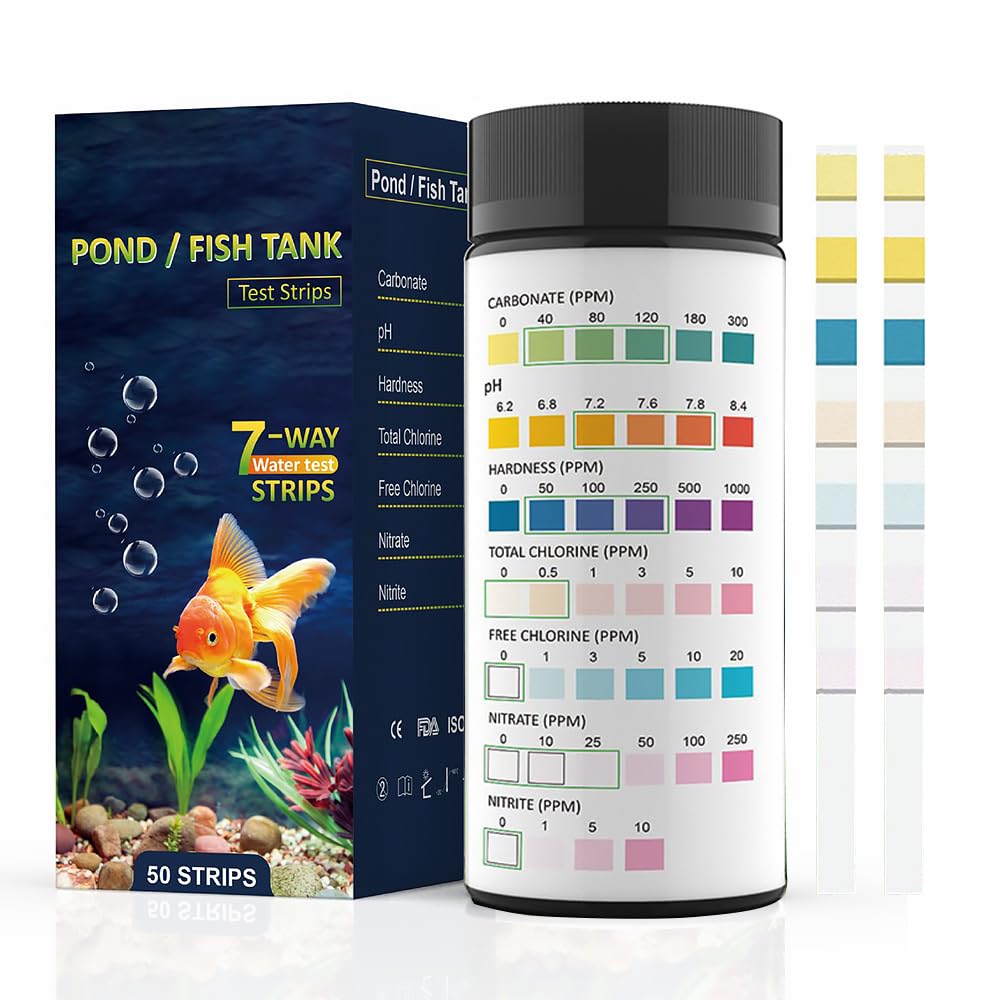 QNCIGER 7-in-1 Aquarium Test Strips - 50 Strips Fish Tank and Pond ...