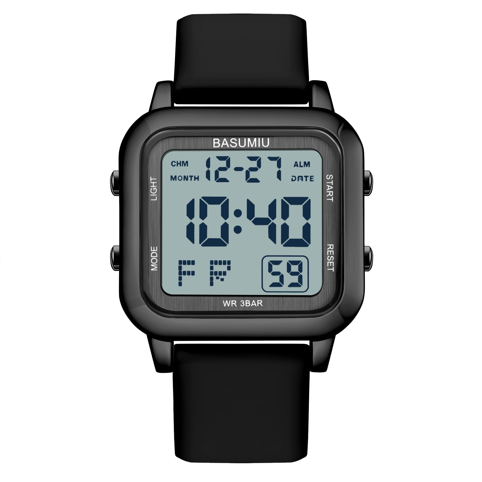 BASUMIU Digital Gold Military Sport Watches for Men Waterproof Running ...