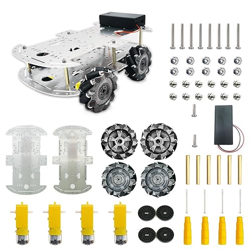 DWWTKL DIY Mecanum Wheel Car Kit with Metal Chassis and TT Motor Smart ...
