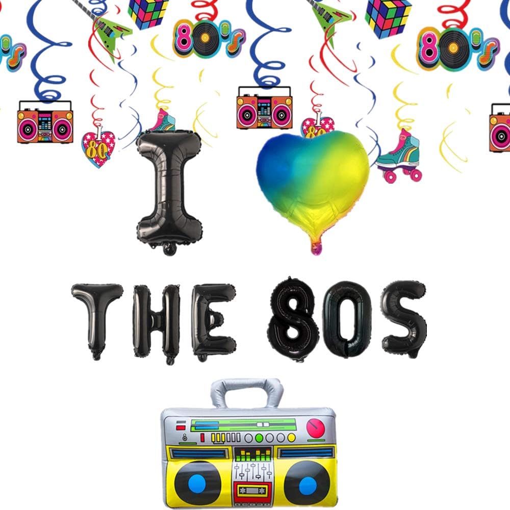 JeVenis I Heart The 80S Balloon Back to the 80s balloon 80s balloon 80s ...