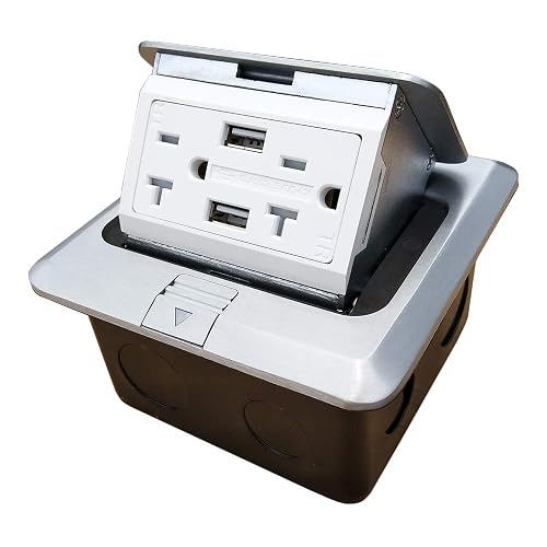 Pop Up Floor Electrical Outlet Kitchen Countertop Waterproof Sockets ...