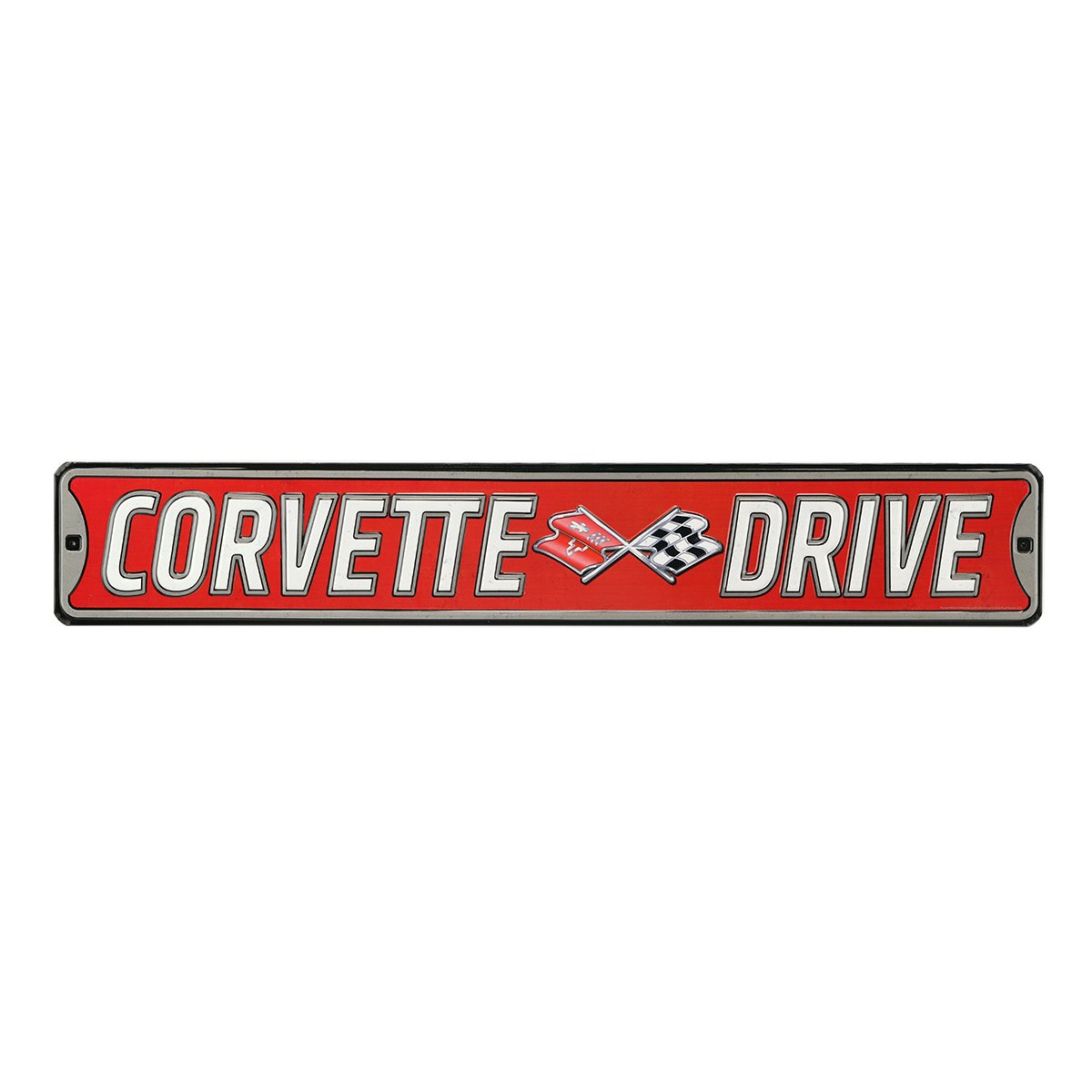 Buy Open Road Brands Chevrolet Corvette Drive Embossed Metal Street ...