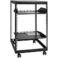 Amazon.com: VEVOR 15U Open Frame Server Rack, 23''-40'' Adjustable Depth, Free Standing or Wall ...