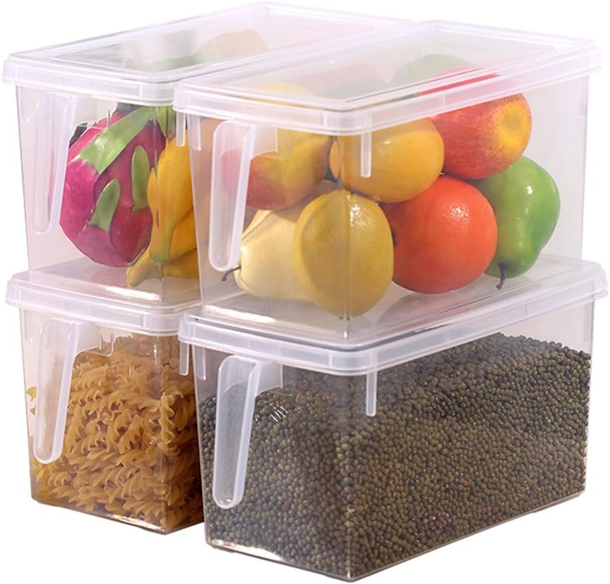 HapiLeap Refrigerator Organizer Bins- Stackable Fridge Organizer Food ...