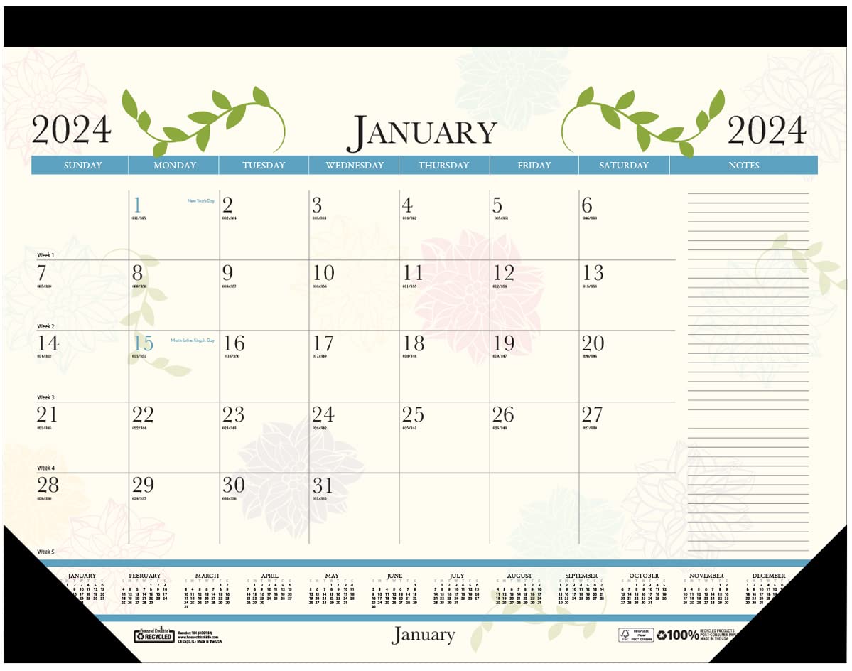 House of Doolittle 2024 Monthly Desk Pad Calendar, Earthscapes ...