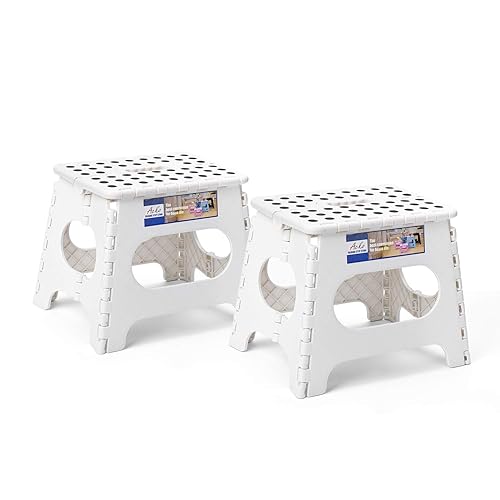 ACKO 2PACK Folding Step Stool - 11" Height Premium Heavy Duty Foldable ...